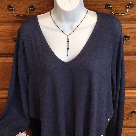 retrology | Sweaters | Shark Bite Blue Light Weight Sweater Nwt | Poshmark